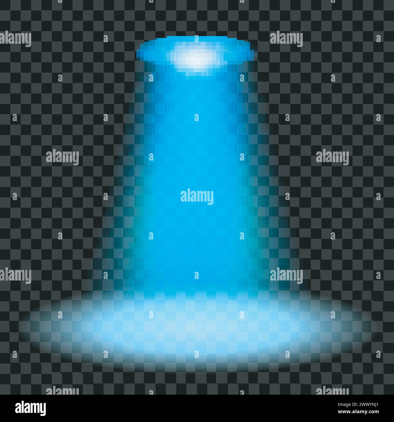 Blue Spotlights Shining On Transparent Background, Vector Illustration ...
