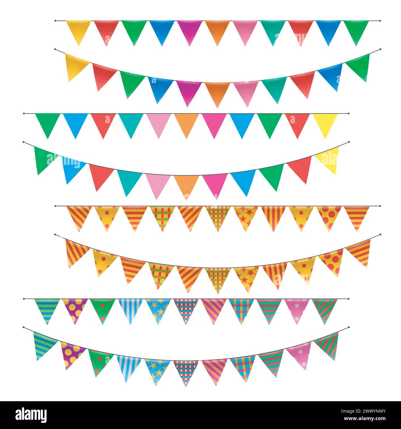 Triangle Bunting Flags Set, Vector Illustration Stock Vector Image ...