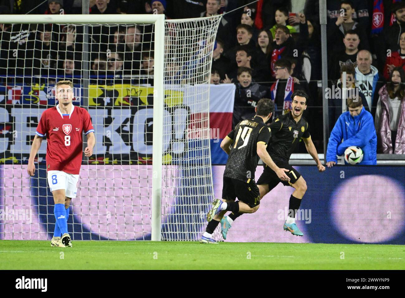 Prague, Czech Republic. 26th Mar, 2024. L-R Michal Sadilek (CZE, looks ...