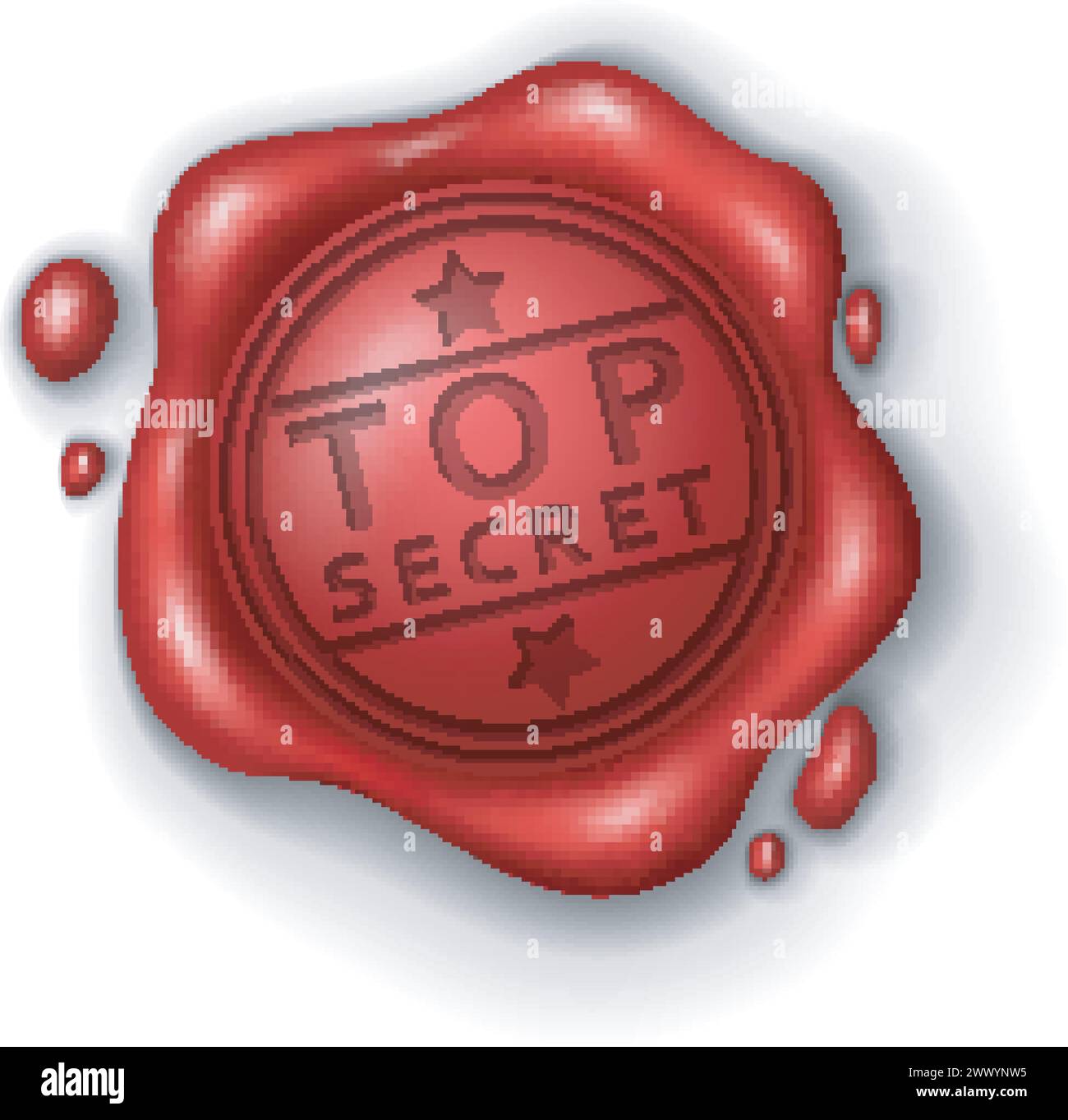 Top Secret Wax Seal Stamp Realistic, Vector Illustration Stock Vector ...