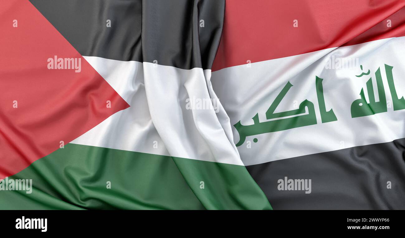 Flags of Palestine and Iraq. 3D Rendering Stock Photo - Alamy