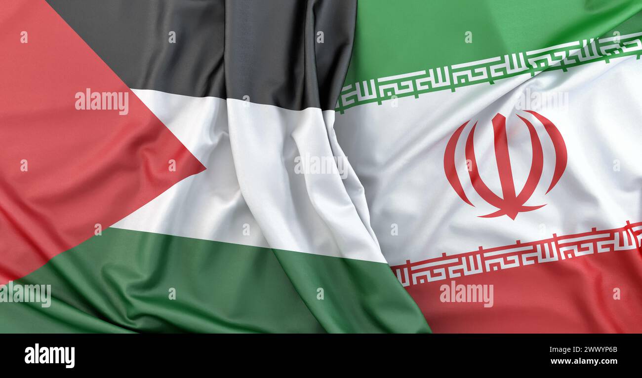 Flags of Palestine and Iran. 3D Rendering Stock Photo - Alamy