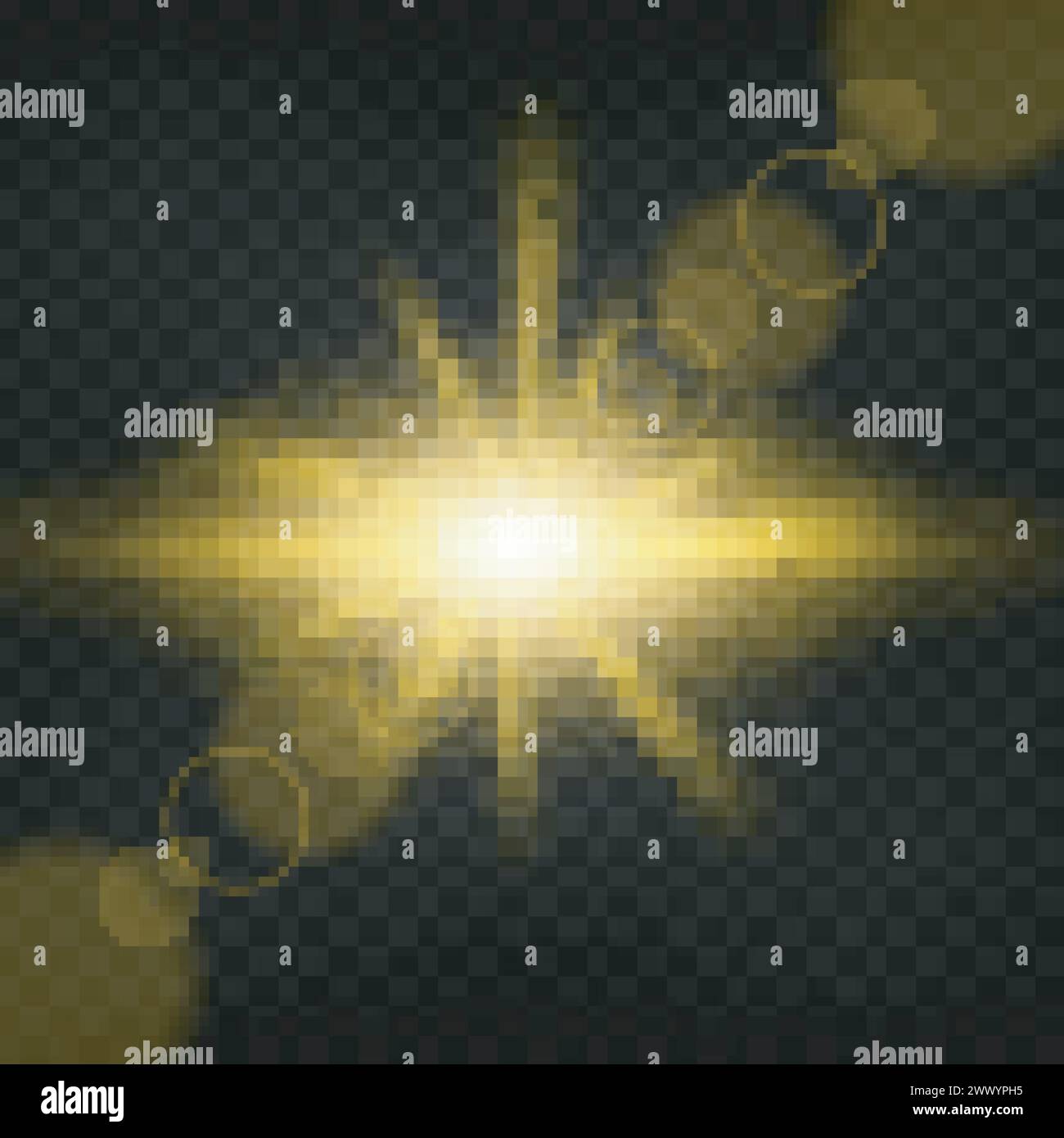 Gold Light Shining On Transparent Background, Vector Illustration Stock ...