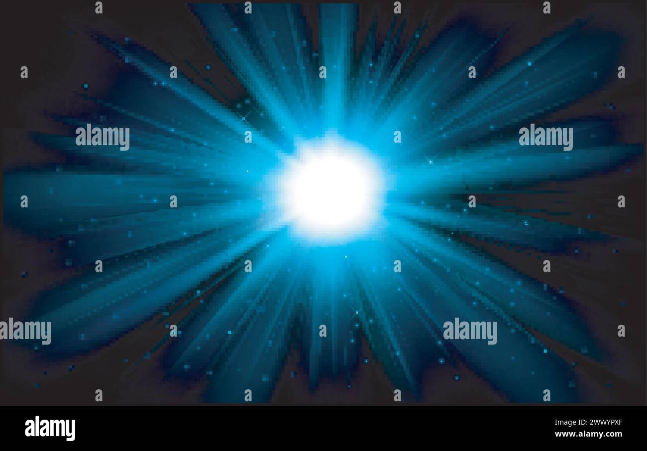 Blue Light Shining From Darkness, Vector Illustration Stock Vector ...