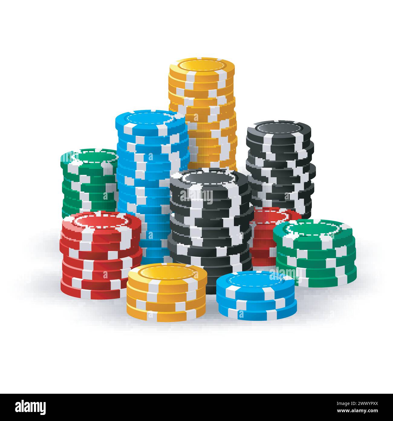 Casino Chips Stacks, Vector Illustration Stock Vector Image & Art - Alamy