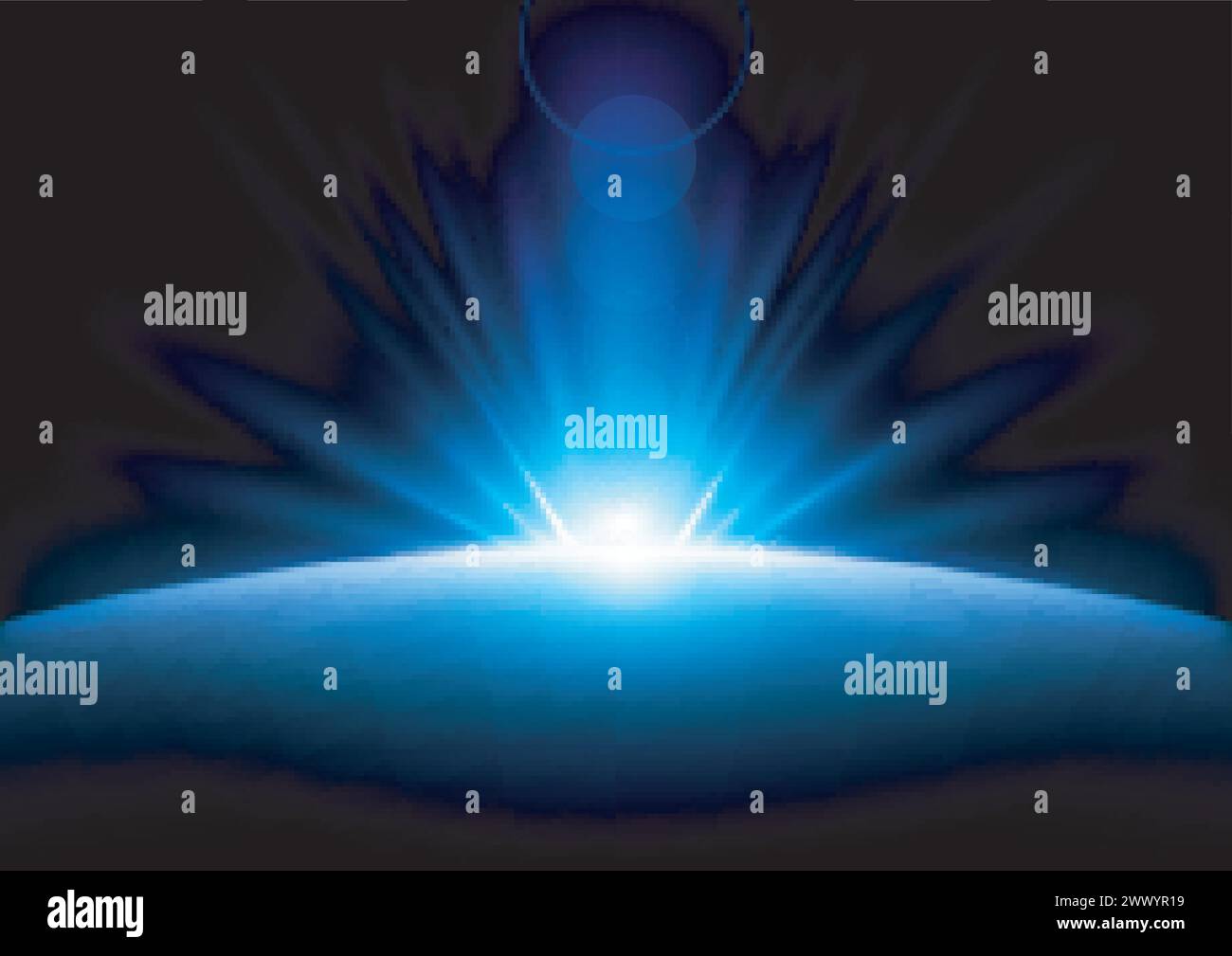 Blue Rays Rising Background, Vector Illustration Stock Vector Image ...