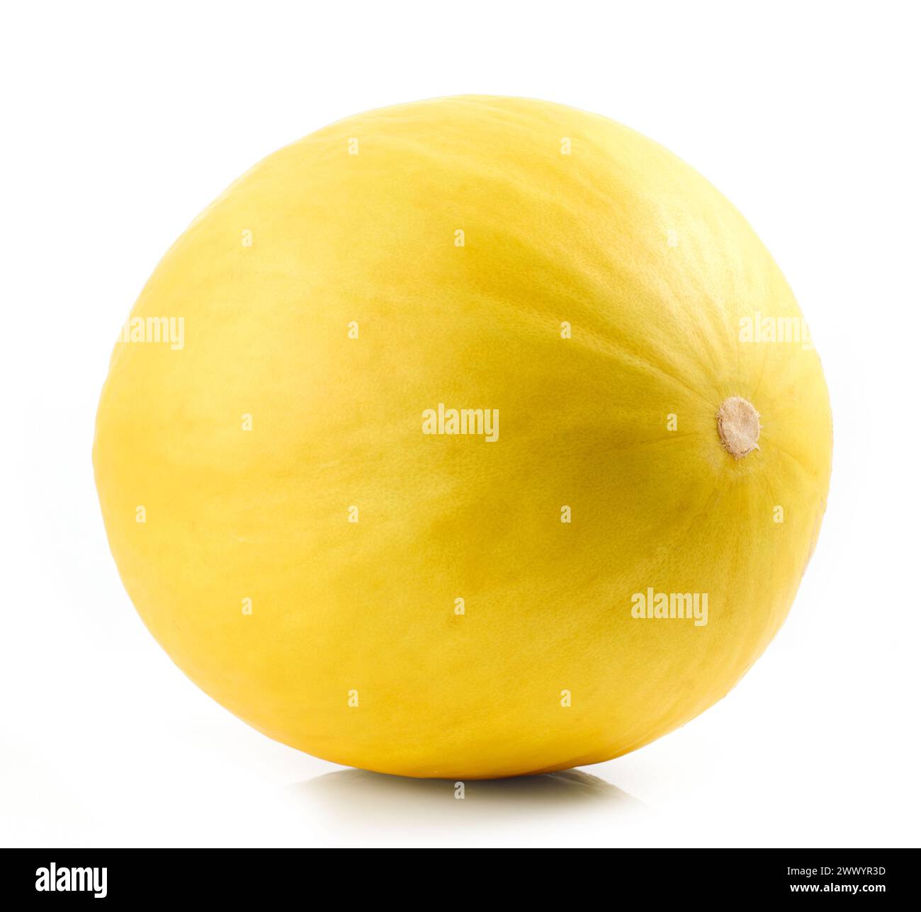 fresh ripe yellow whole melon fruit isolated on white background Stock ...