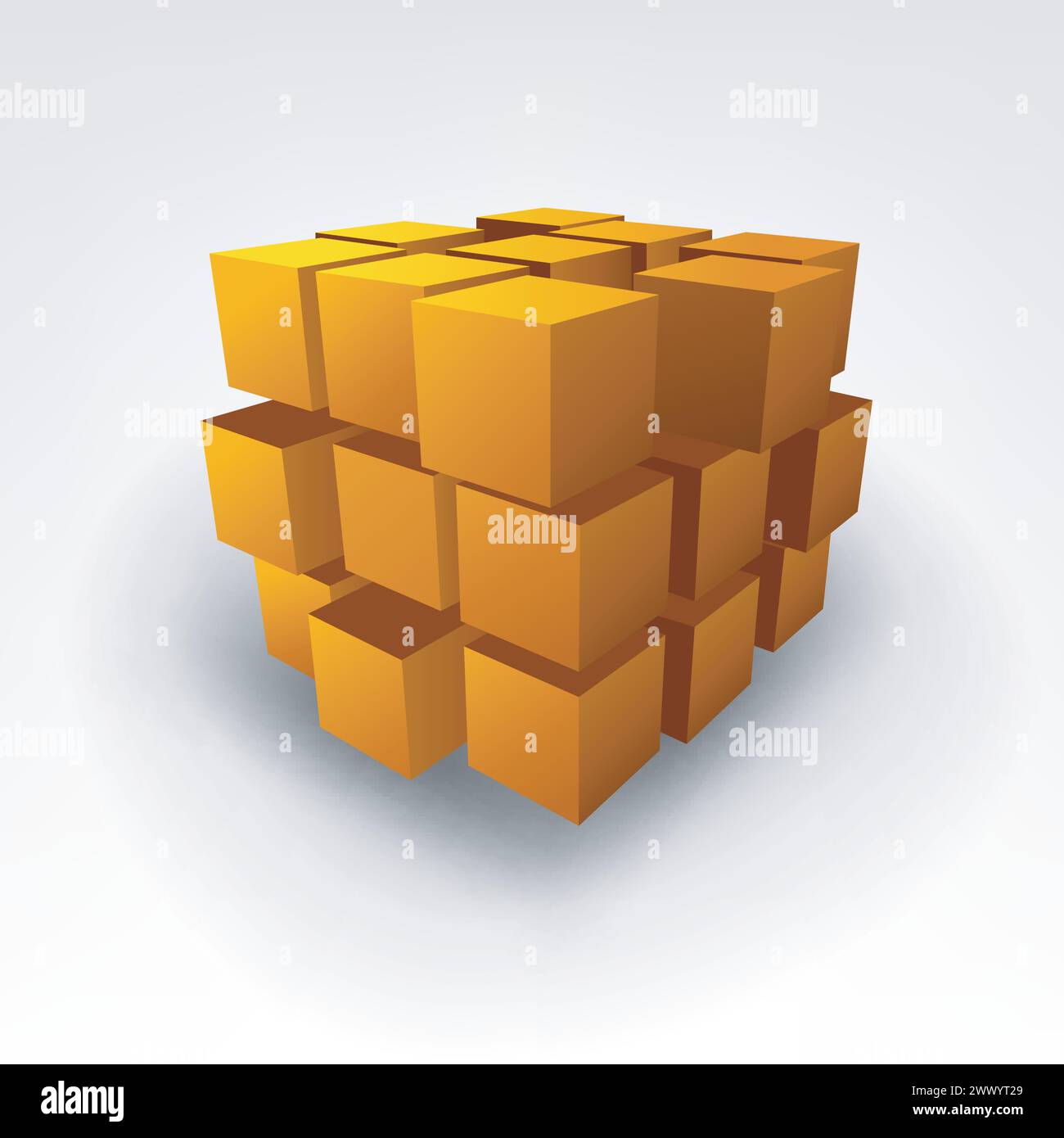 Abstract Gold Cube, Vector Illustration Stock Vector Image & Art - Alamy