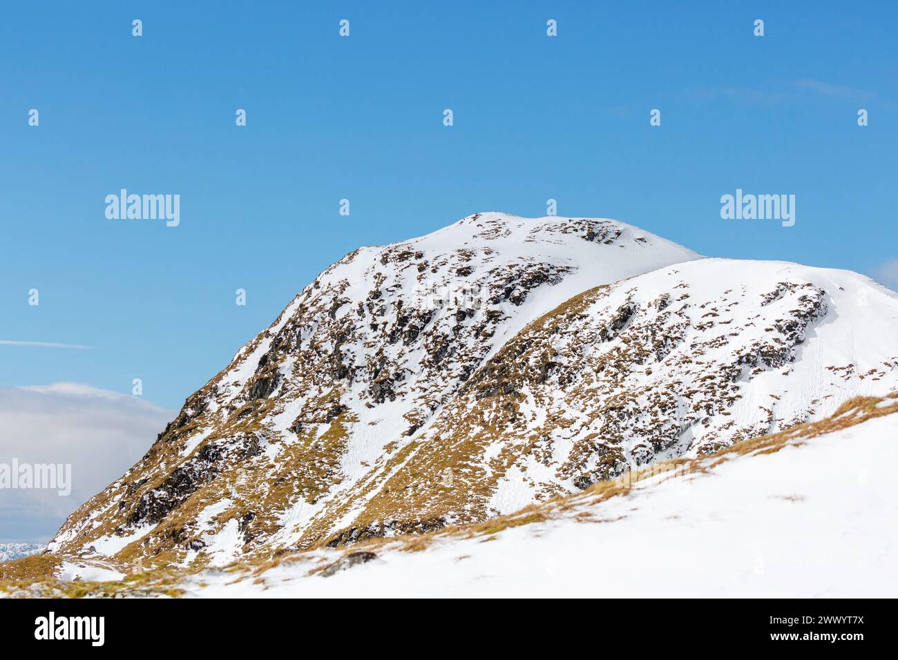 Standing on Meall Garbh looking towards Beinn nan Eachan a peak climbed ...