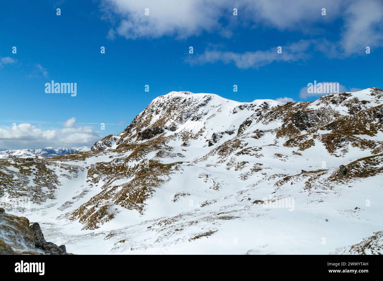 Standing on Meall Garbh looking towards Beinn nan Eachan a peak climbed ...