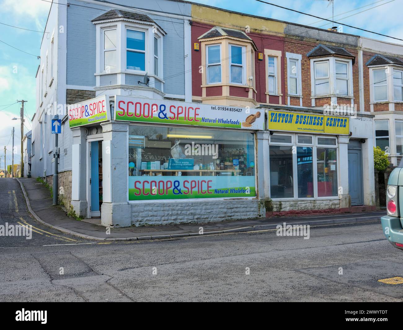 March 2024 - Shops and stores in the small town of Somerset, England ...