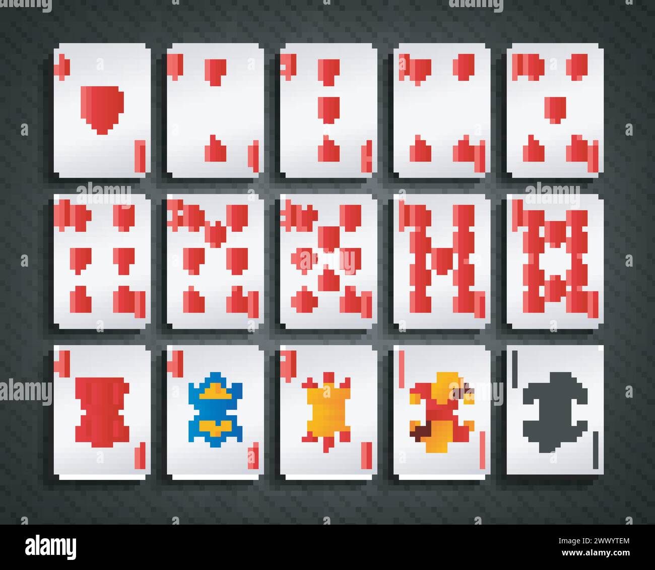 Poker Cards Heart Set, Vector Illustration Stock Vector Image & Art - Alamy
