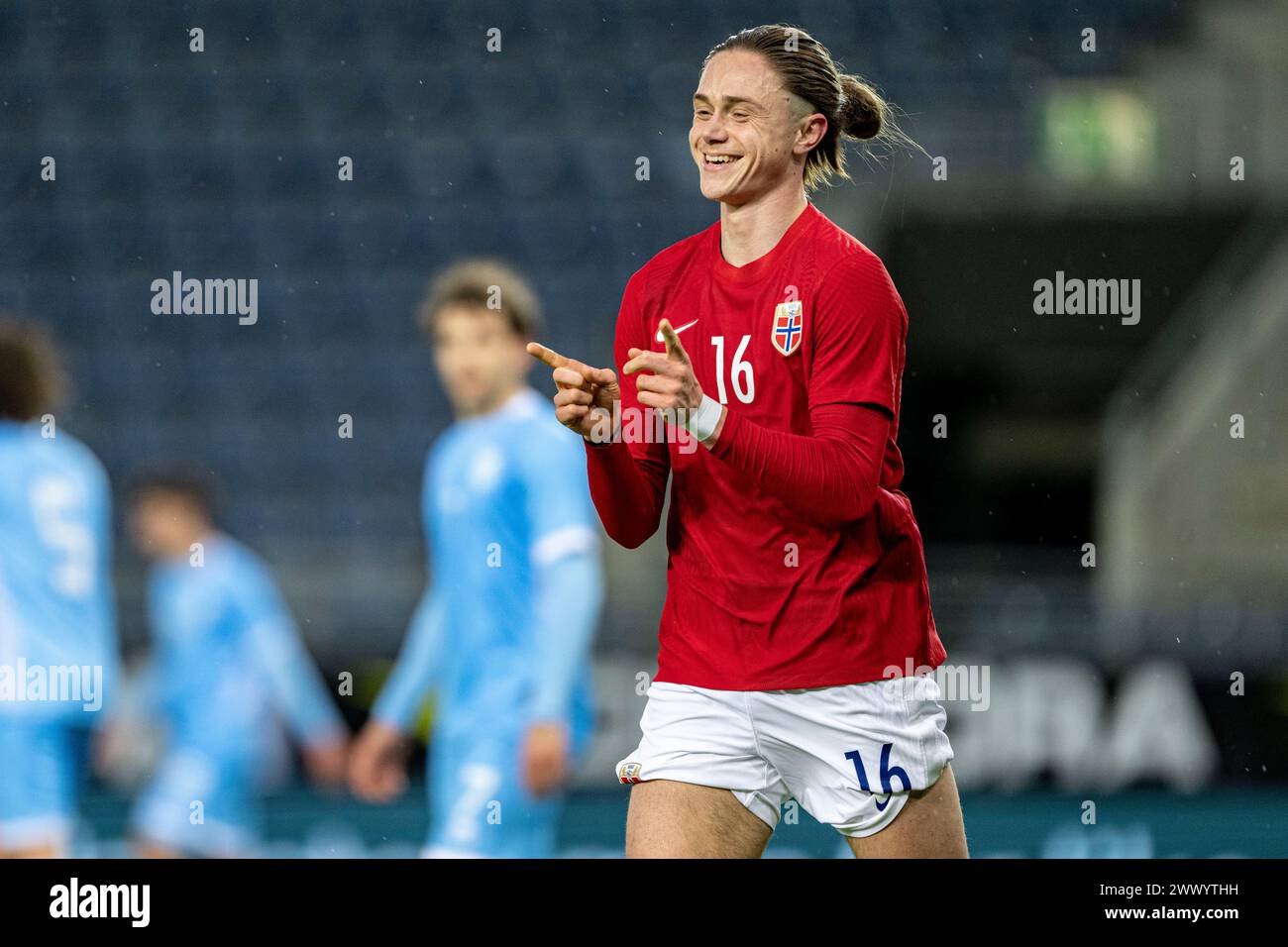 Stavanger 20240326.Norway's Thelo Aasgaard celebrates during the ...