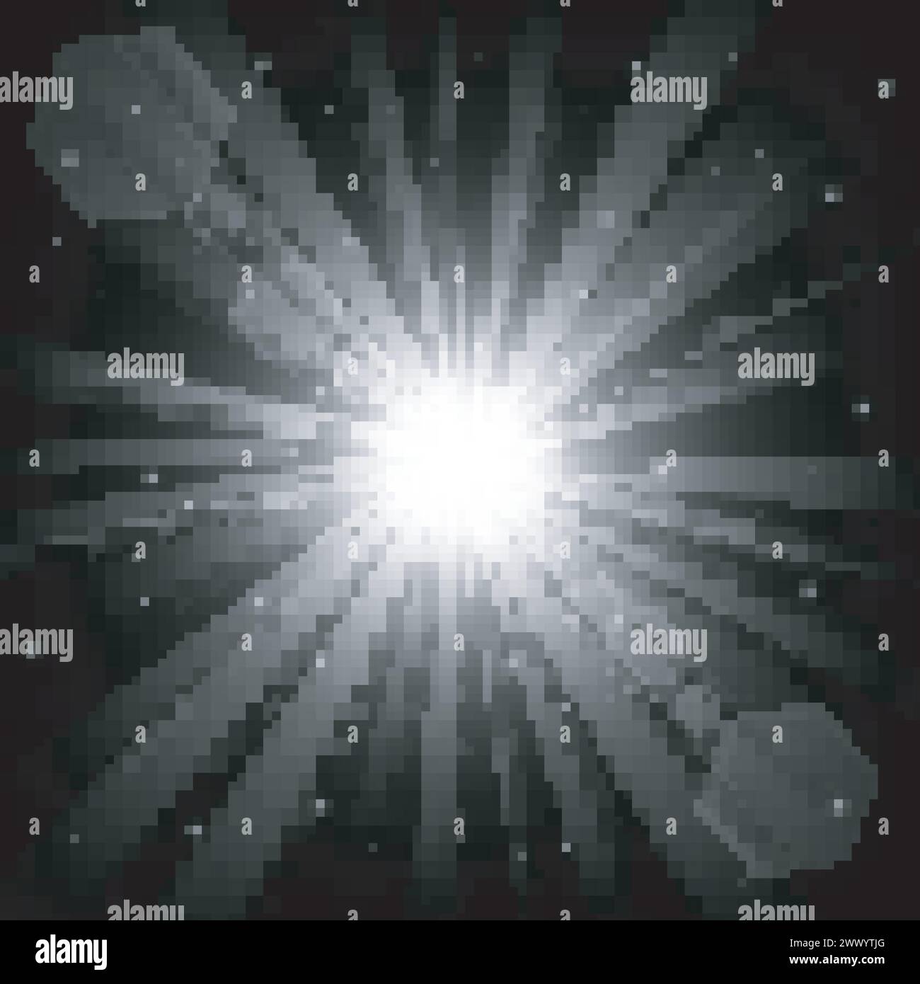 Light Shine With Lens Flare From Darkness Background, Vector ...