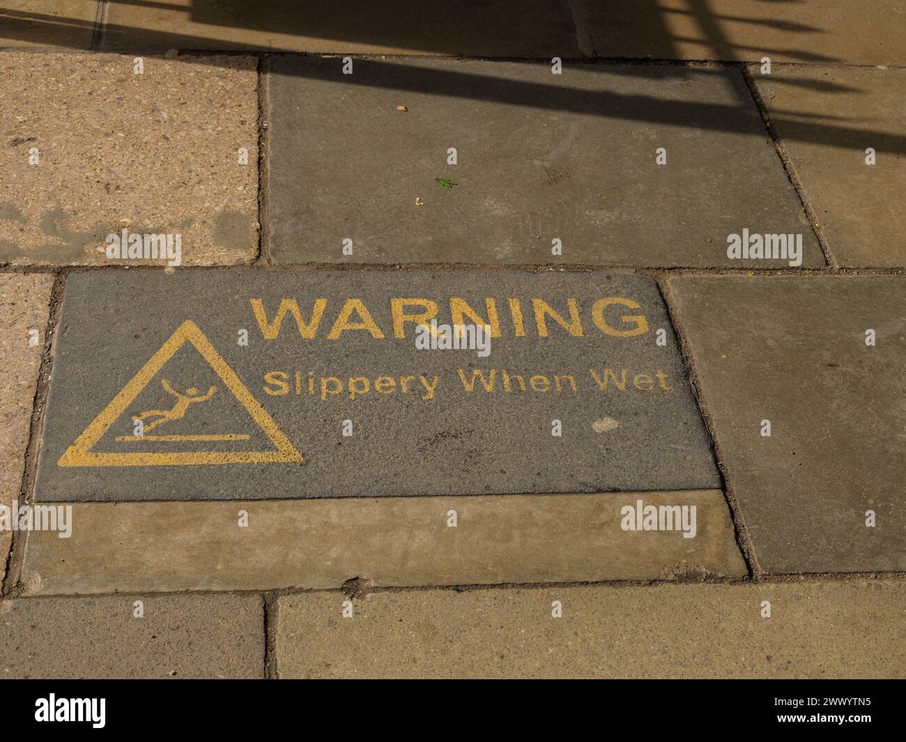 March 2024 - Warning signs on the platform of Yatton railway station in ...