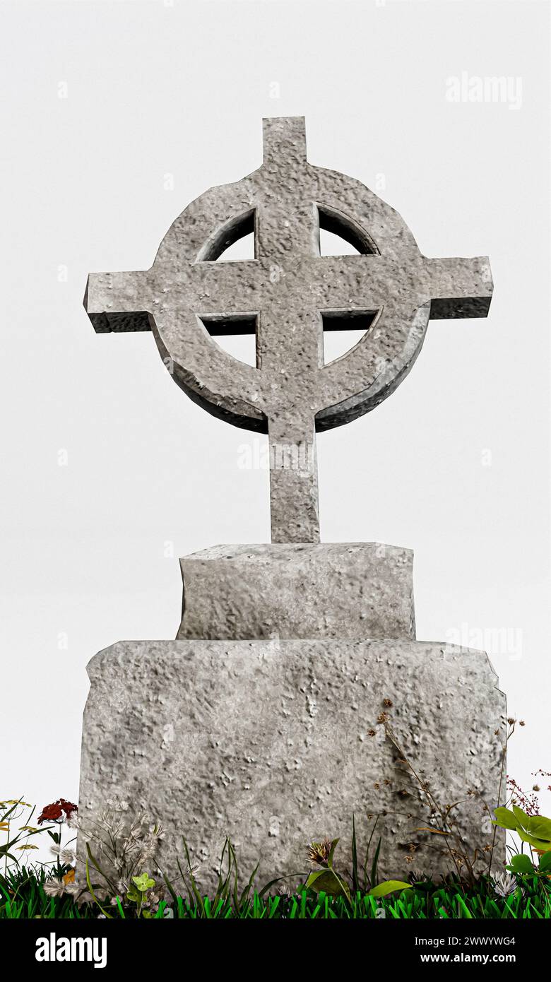 gravestone isolated on white background 3d illustration Stock Photo - Alamy
