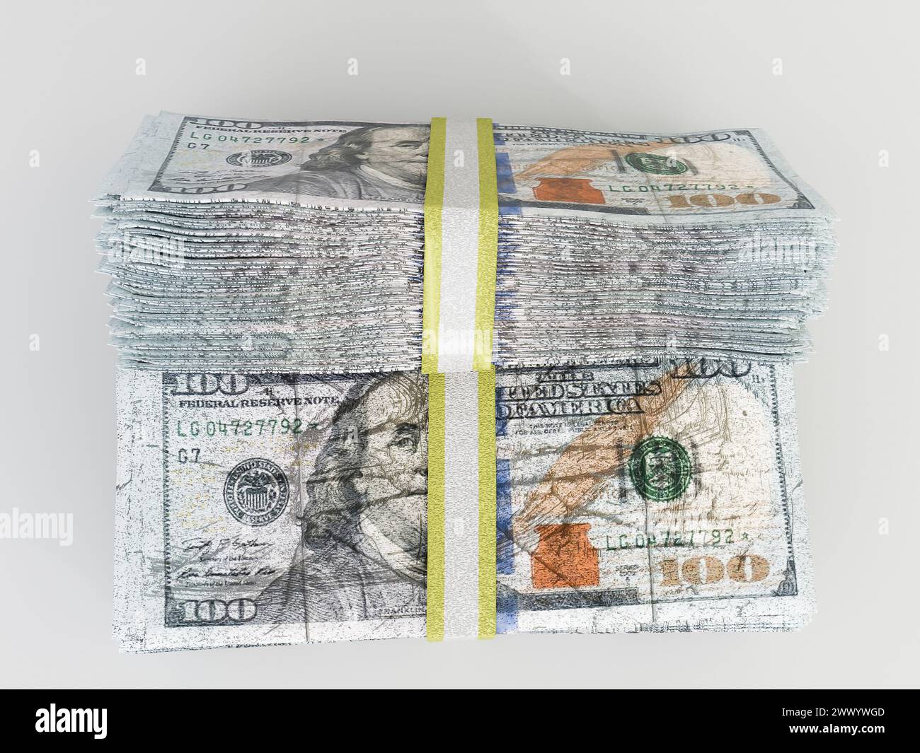 dollar stack isolated on white background Stock Photo - Alamy