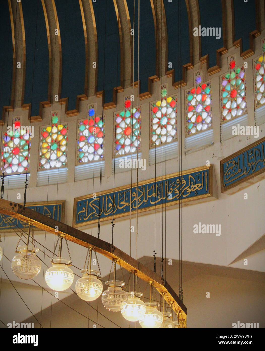 Abdullah the first Mosque from inside with its beautiful lights and ...