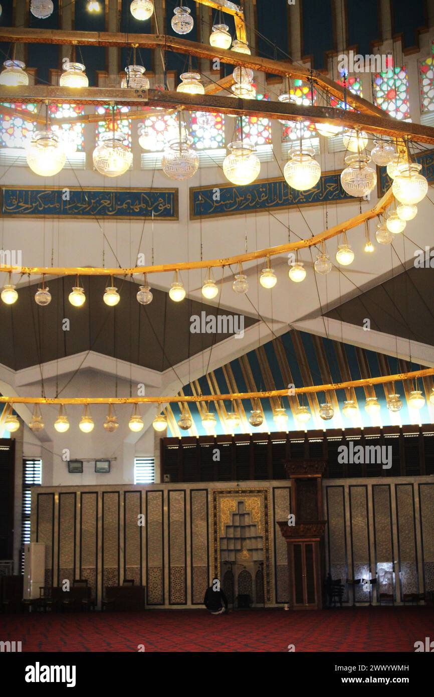 Abdullah the first Mosque from inside with its beautiful lights and ...