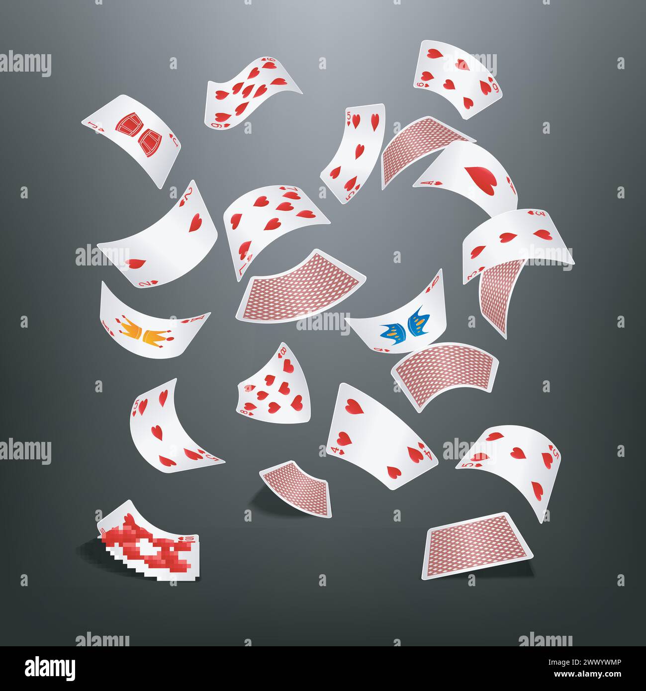 Poker Card Diamond Scattered, Vector Illustration Stock Vector Image ...