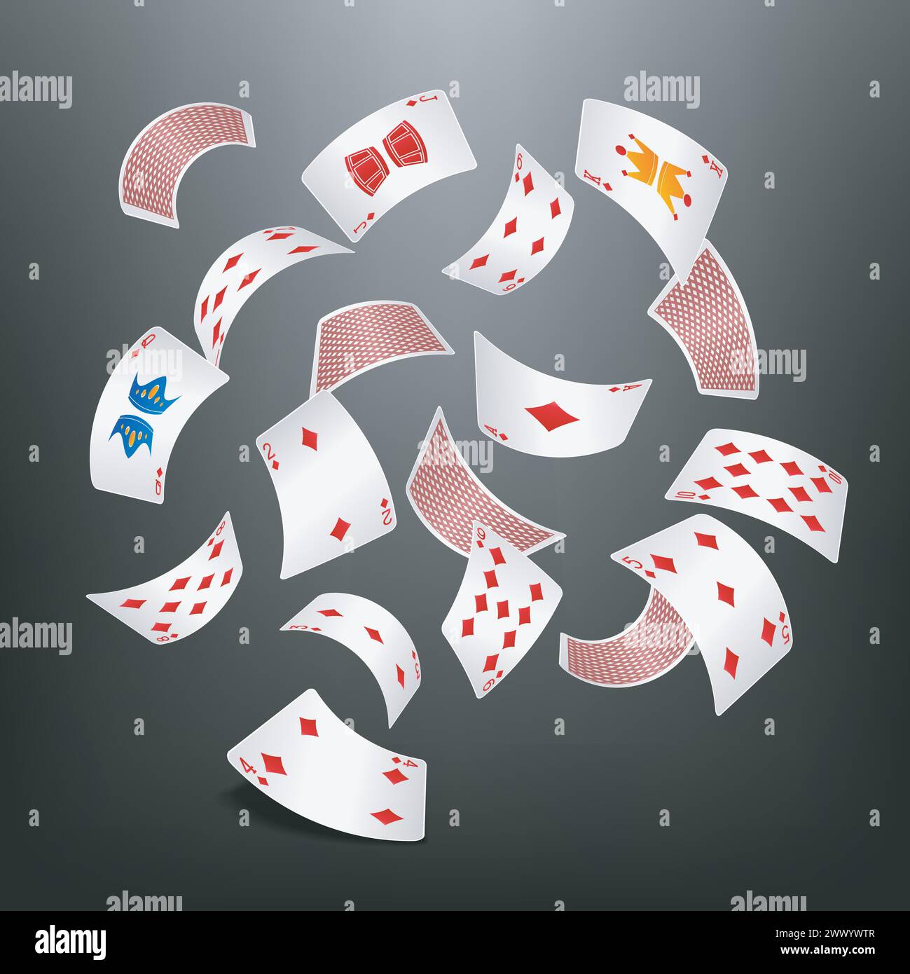 Poker Card Diamond Scattered, Vector Illustration Stock Vector Image ...