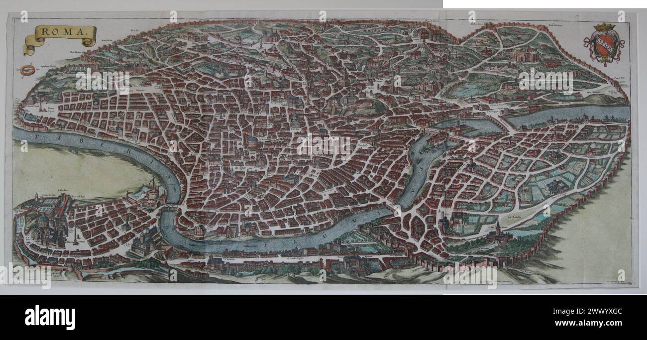 Map of Rome from Topographia Italiae, published by Matthaeus Merian's ...