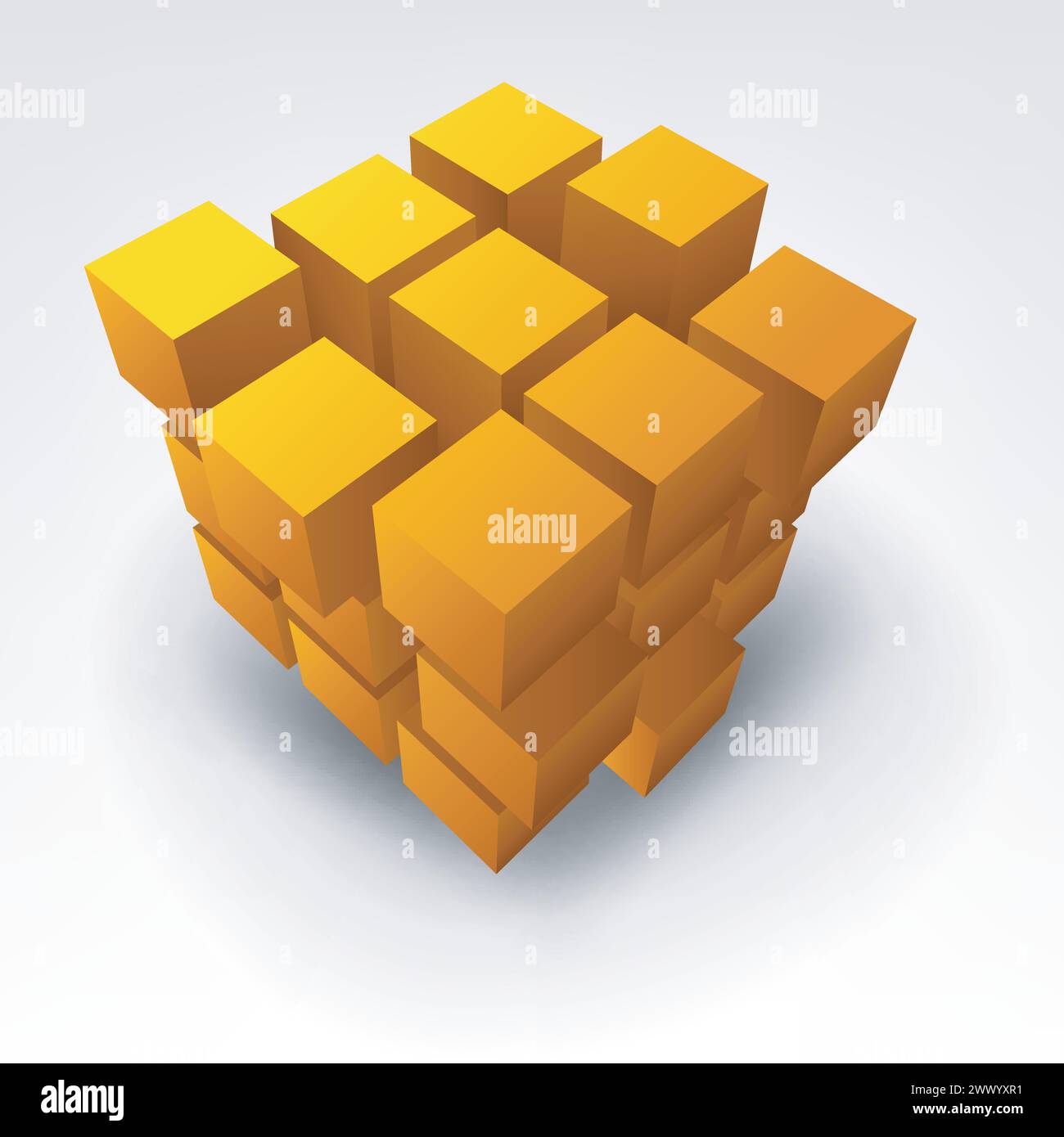 Abstract Gold Cube, Vector Illustration Stock Vector Image & Art - Alamy