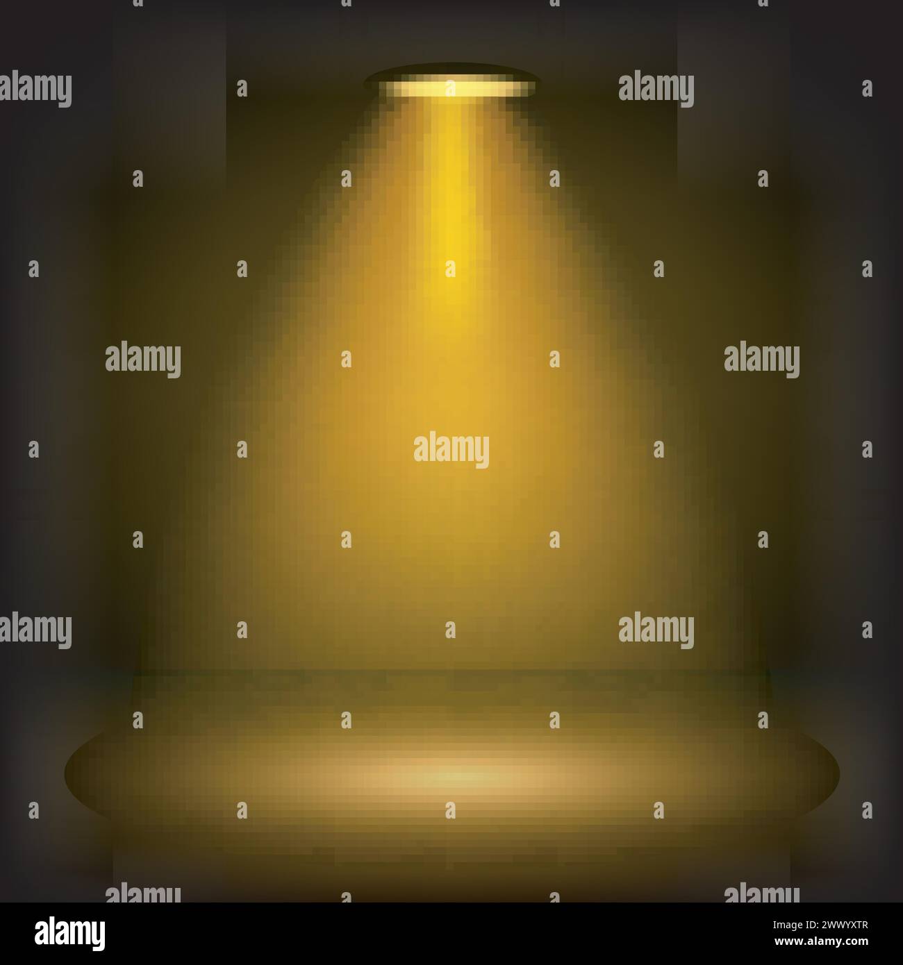 Golden Spotlight Shining On Dark Background, Vector Illustration Stock ...