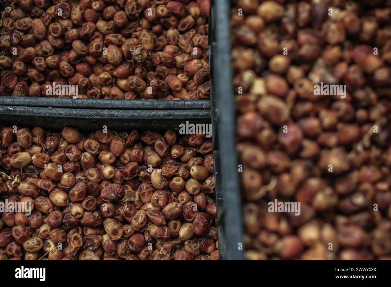Baghdad, Iraq. 26th Mar, 2024. Ajwa dates can be seen at a ...