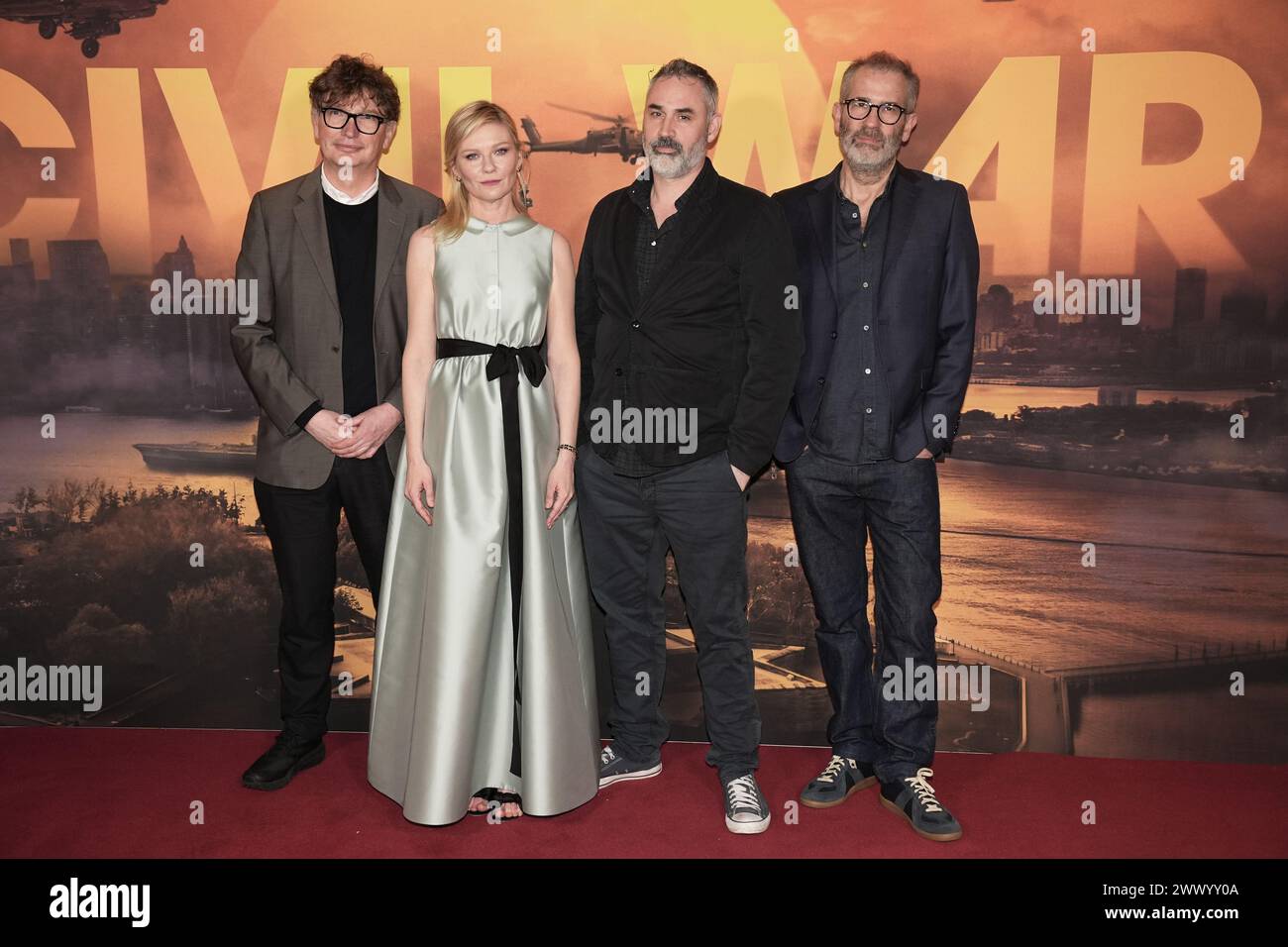 (left-right) Andrew MacDonald, Kirsten Dunst, Alex Garland and Allon ...