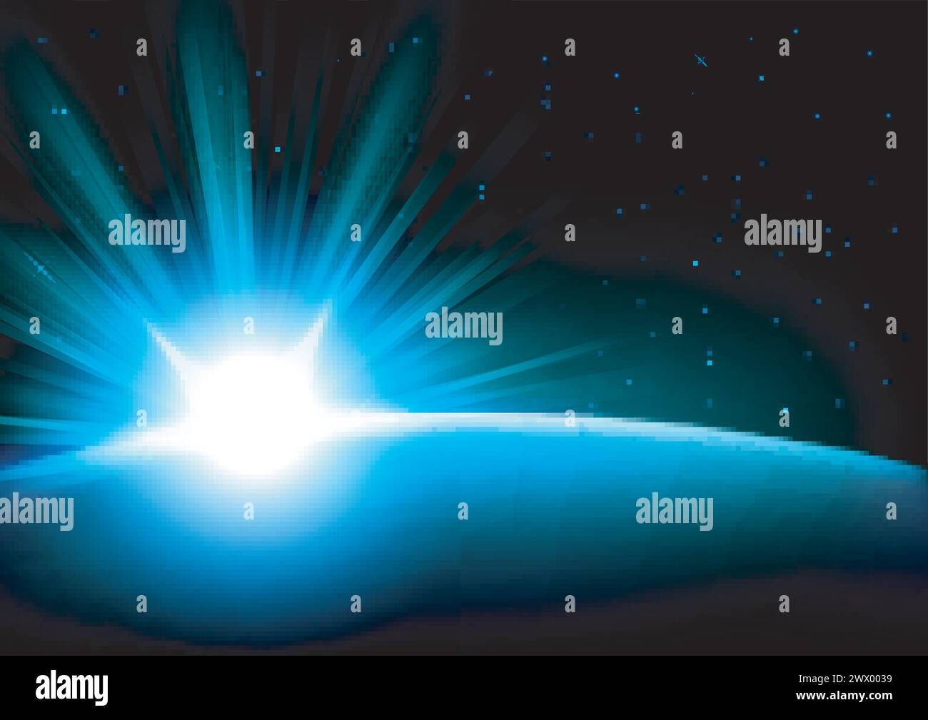Blue Rays Rising Background, Vector Illustration Stock Vector Image ...
