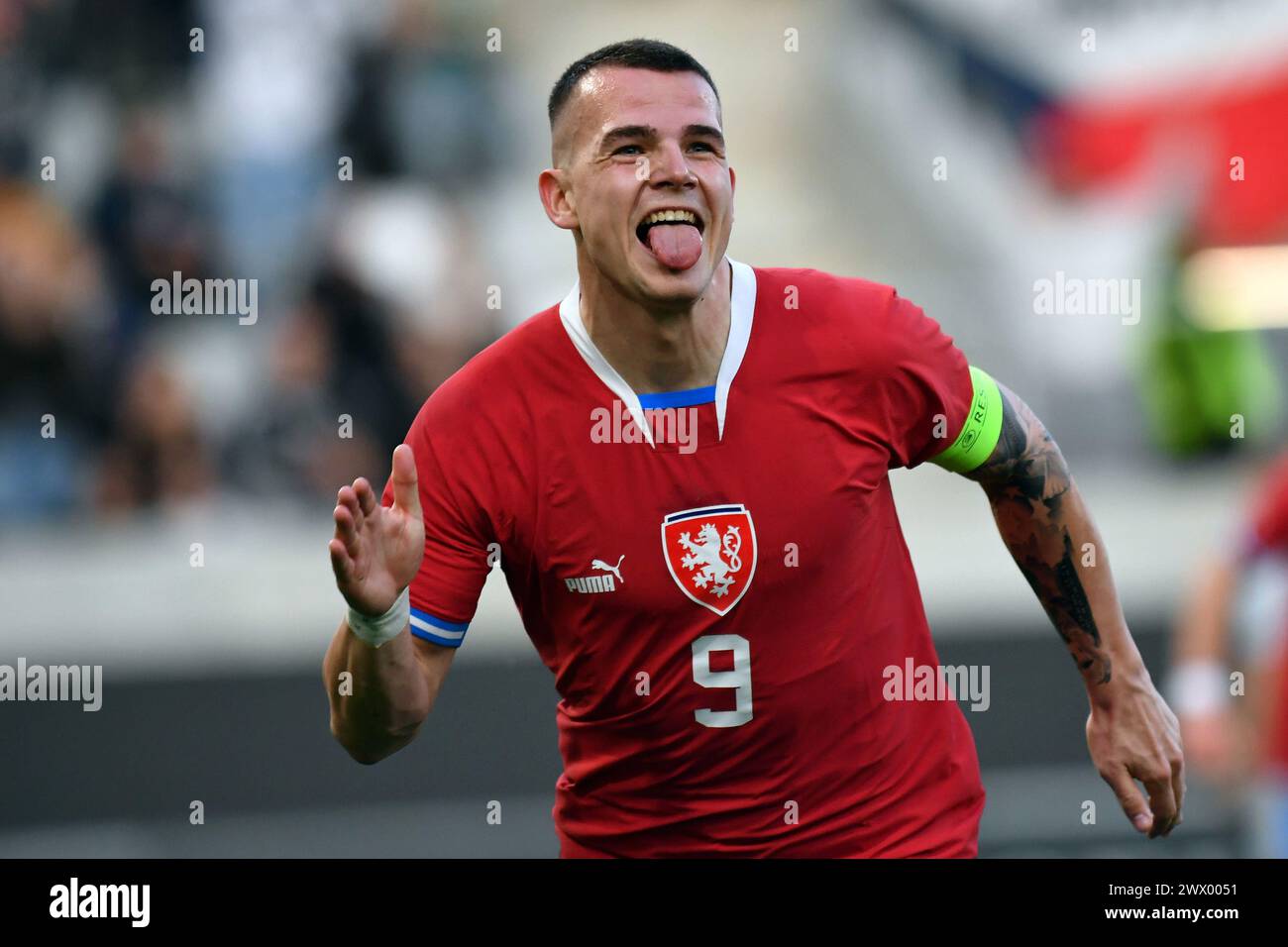 Hradec Kralove, Czech Republic. 26th Mar, 2024. Captain of Czech ...