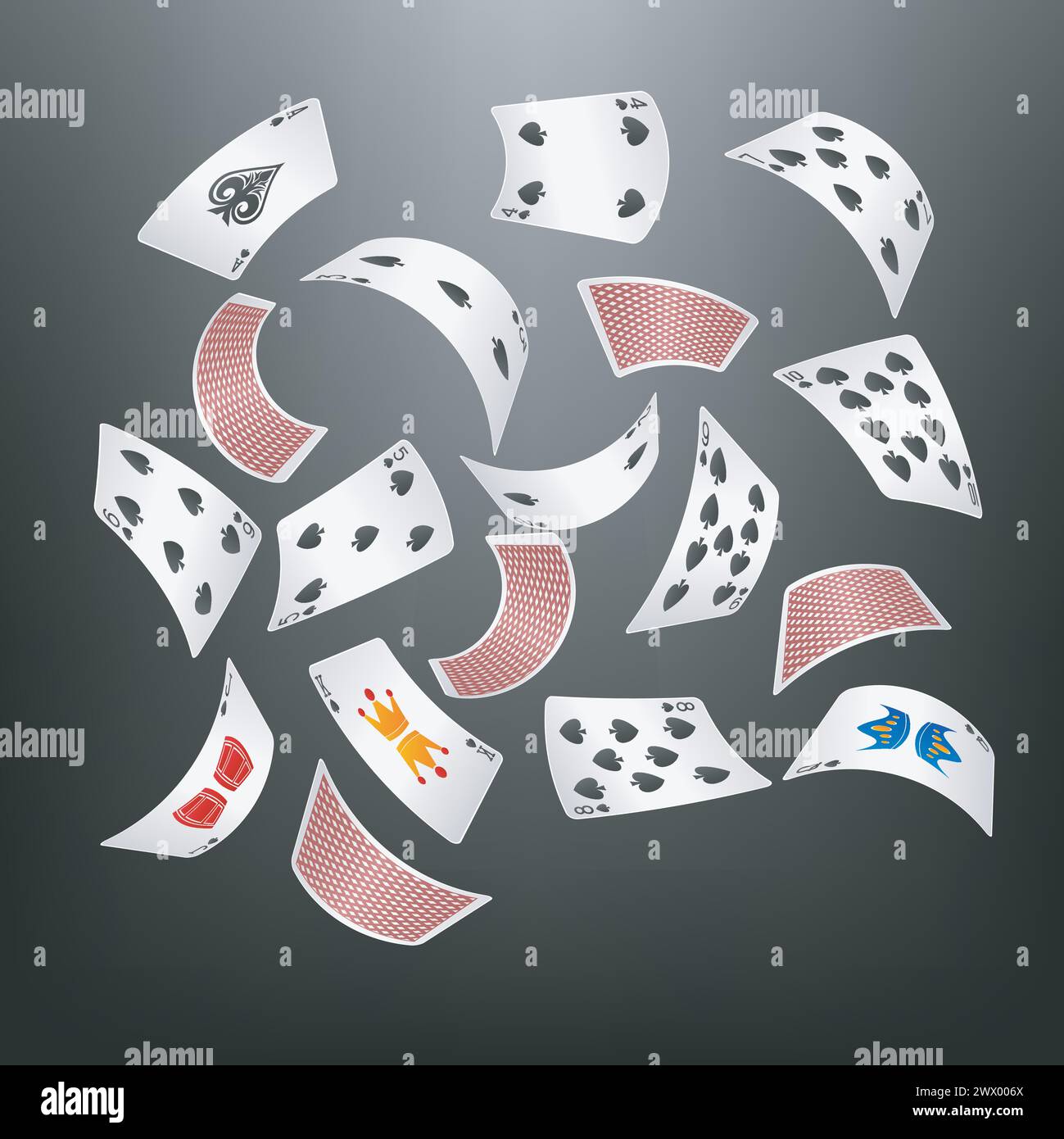 Poker Card Diamond Scattered, Vector Illustration Stock Vector Image ...