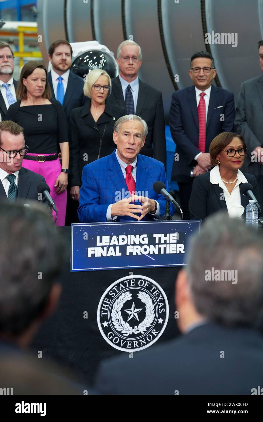 Texas Governor GREG ABBOTTT (third from left) announces a special Texas ...