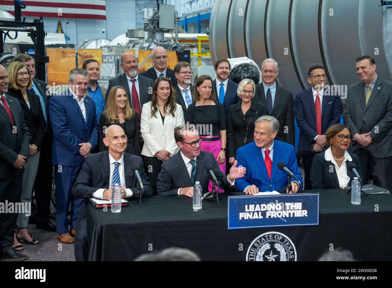 Houston Texas USA, March 26 2024: Texas Governor GREG ABBOTTT (third ...