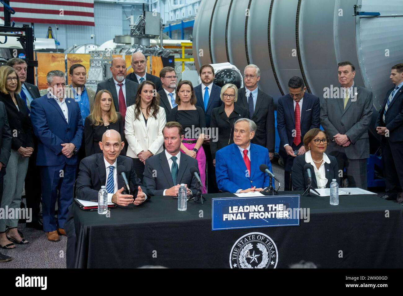 Houston Texas USA, March 26 2024: Texas Governor GREG ABBOTTT (third ...