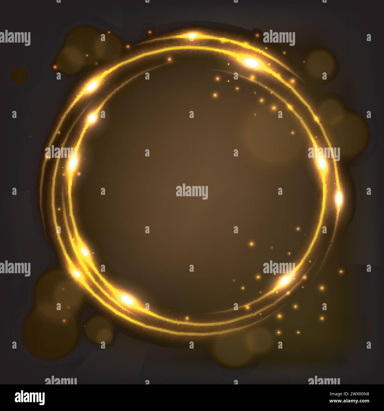 Round Gold Shiny With Sparks Background, Vector Illustration Stock ...