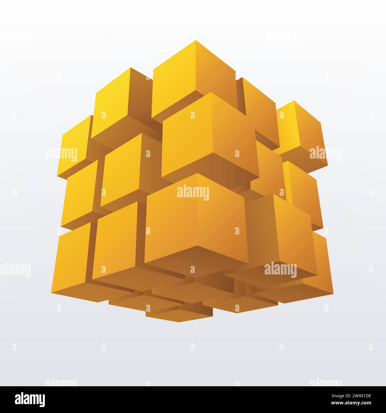 Abstract Gold Cube, Vector Illustration Stock Vector Image & Art - Alamy