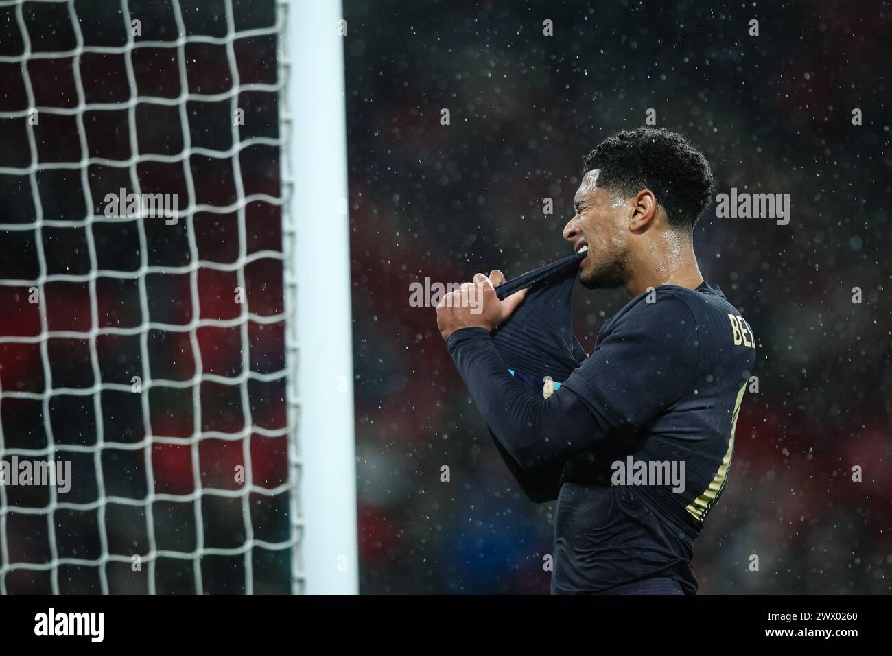 LONDON, UK - 26th Mar 2024: Jude Bellingham of England reacts to a ...