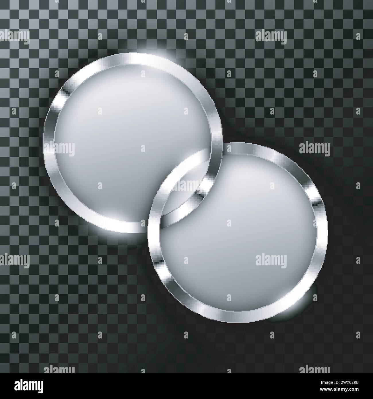 Metallic Chrome Rings With Text Space On Transparent Textured, Vector ...