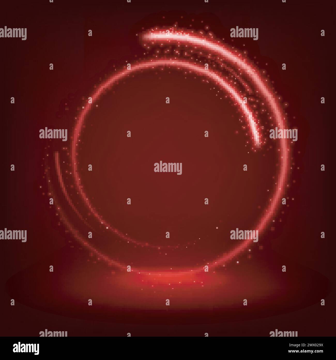 Round Red Shiny With Sparks, Vector Illustration Stock Vector Image ...
