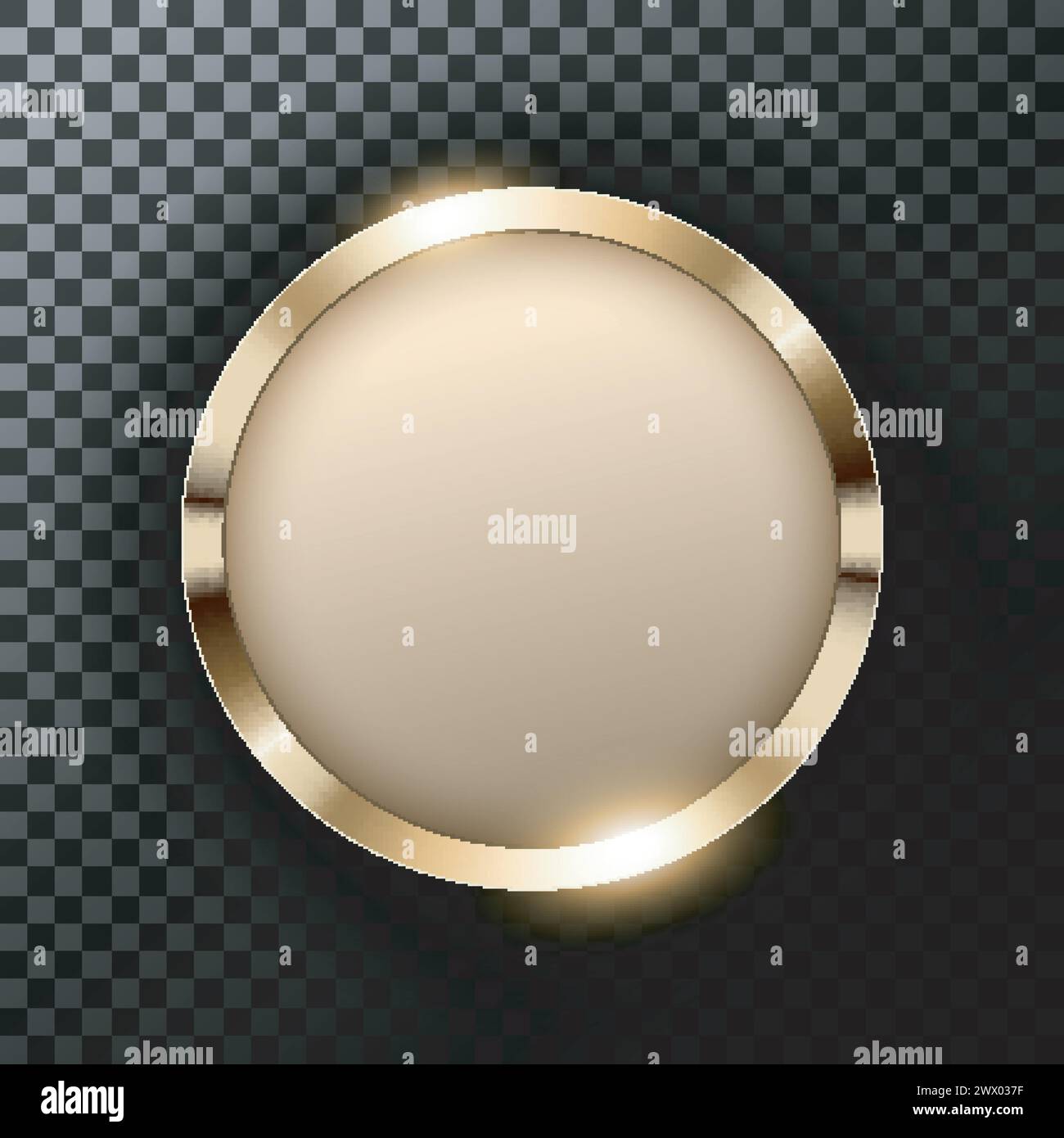 Metallic Gold Ring With Text Space On Transparent Textured, Vector ...