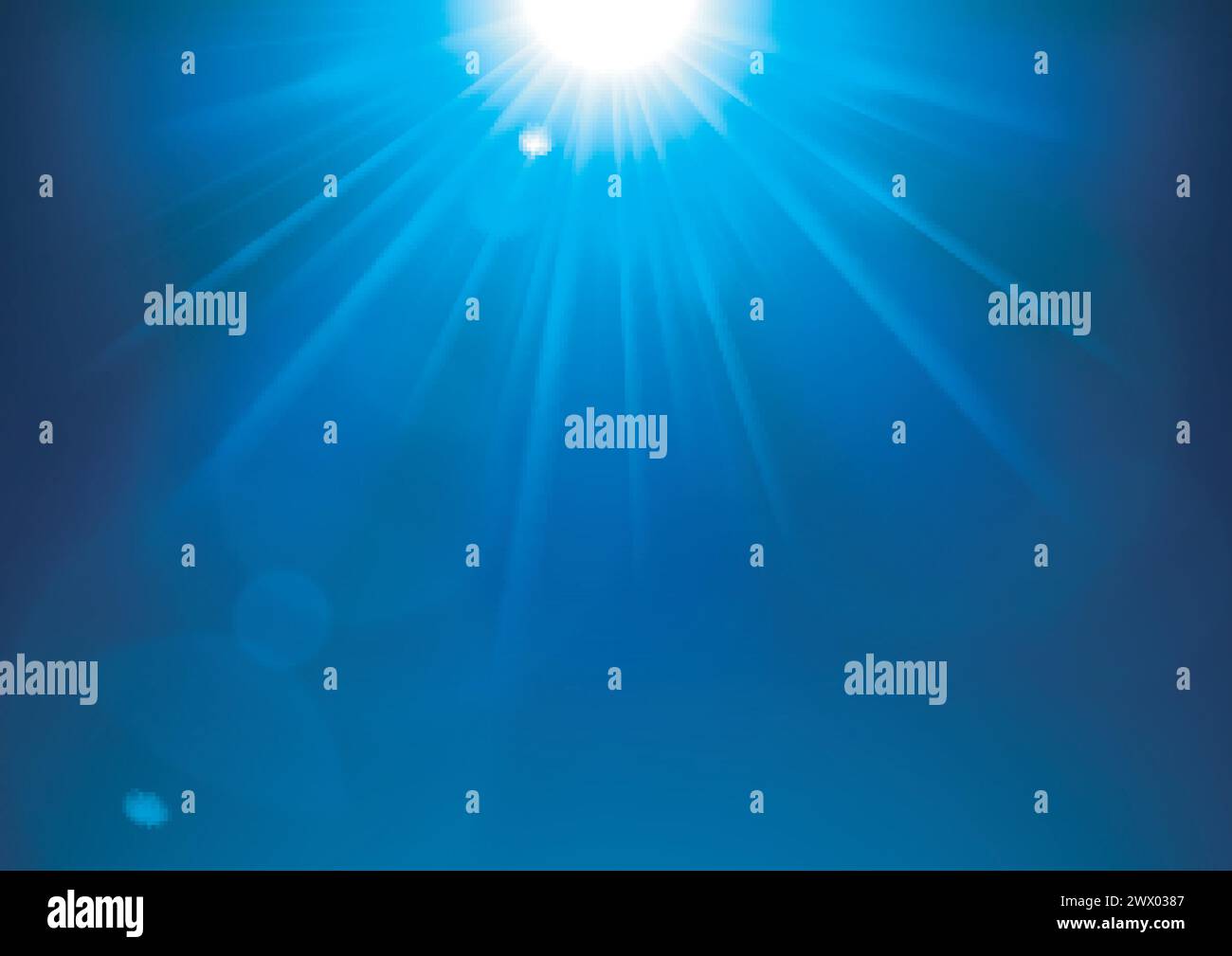 Blue Lights Shining With Lens Flare, Vector Illustration Stock Vector ...
