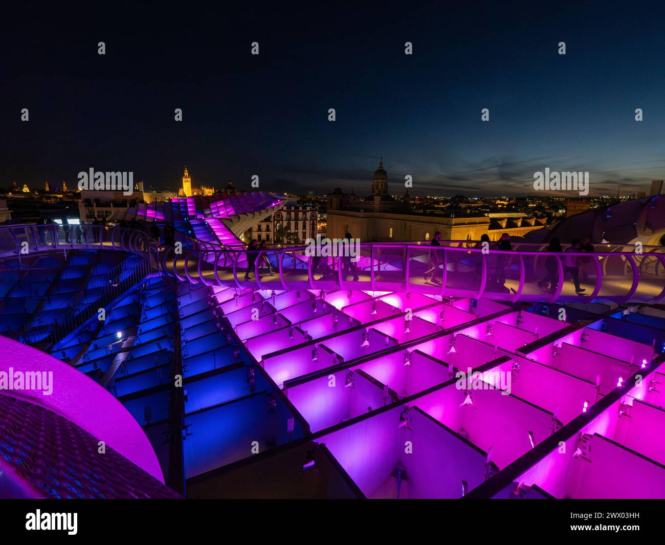 Setas de Sevilla, by night. Las Setas, Metropol Parasol, large ...