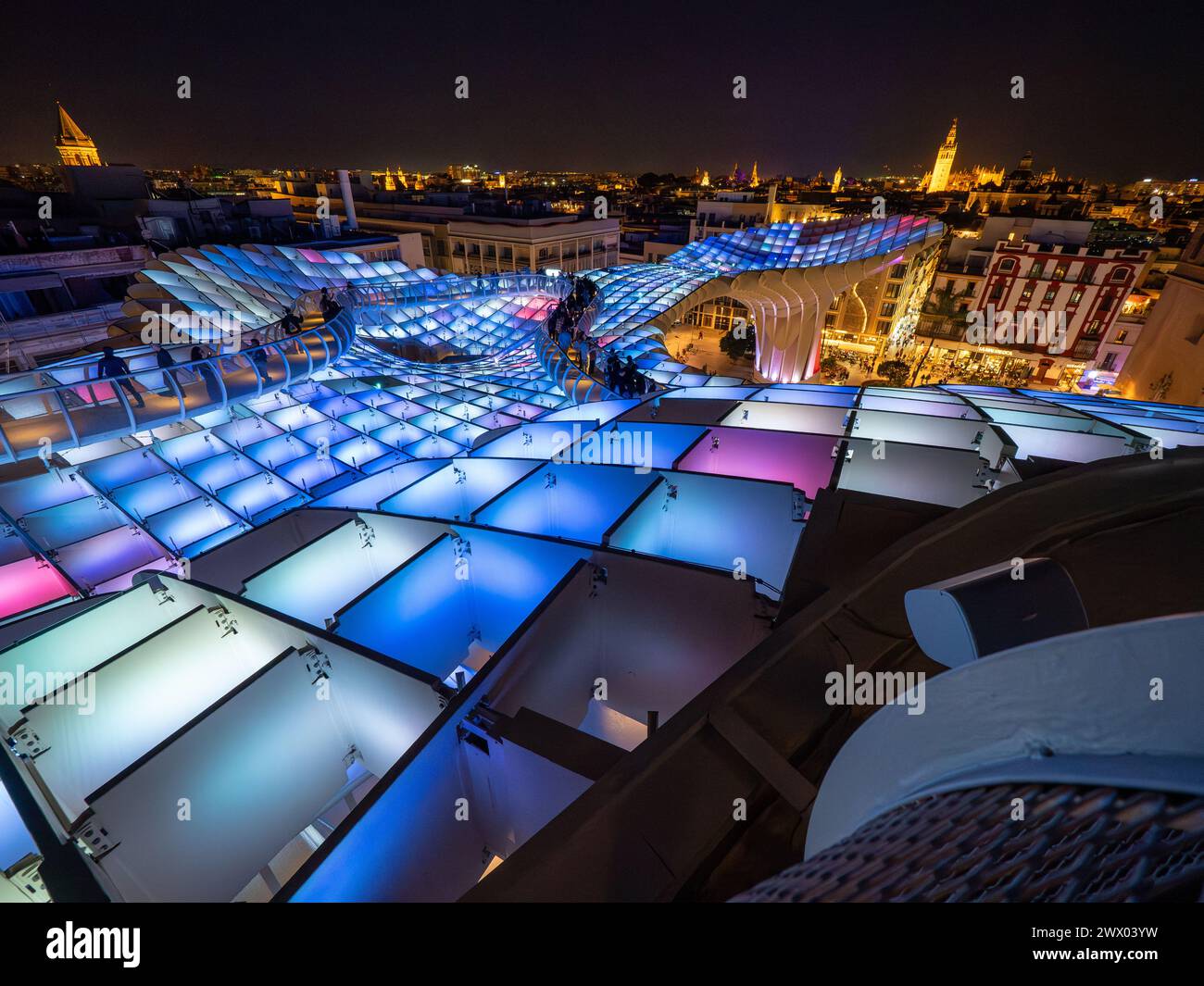 Setas de Sevilla, by night. Las Setas, Metropol Parasol, large ...