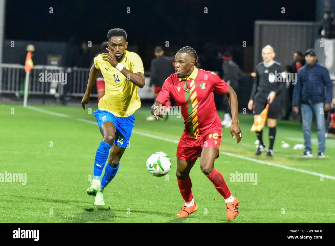 CHAMBLY, FRANCE - MARCH 25; Eric Baboue Bocoum of Gabon and Gaus ...