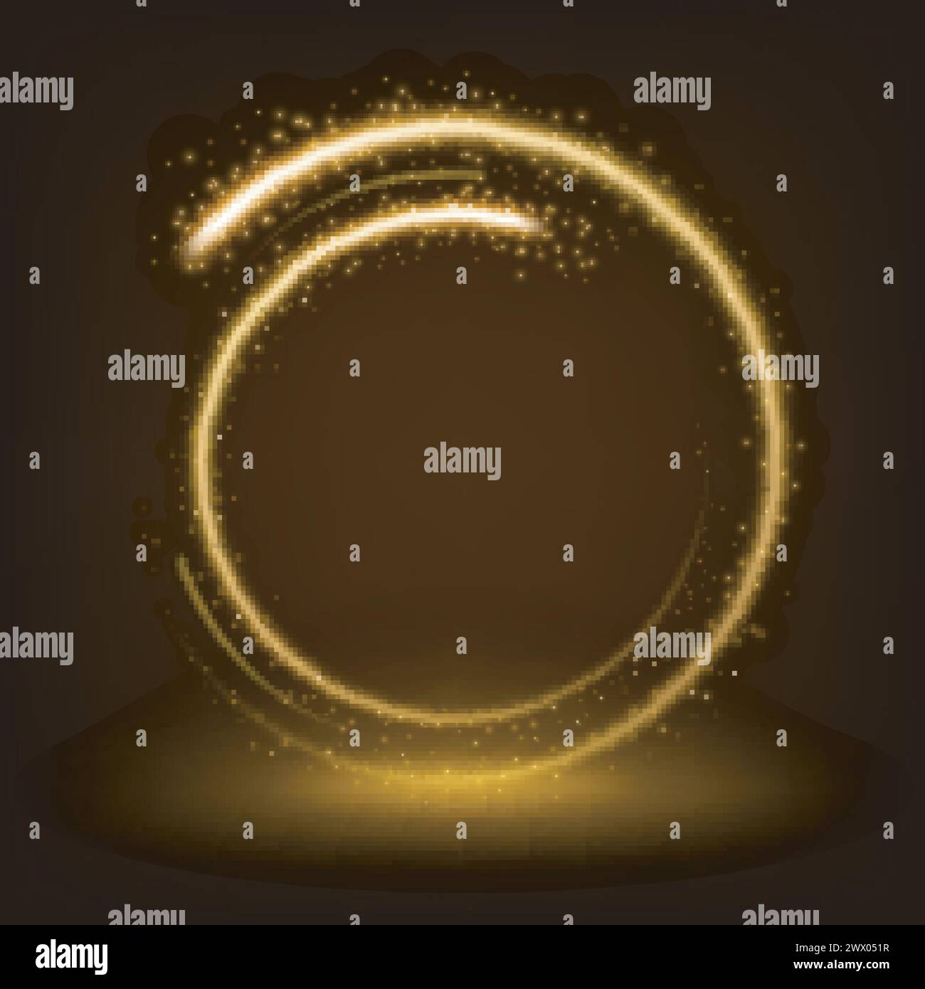 Round Gold Shiny With Sparks, Vector Illustration Stock Vector Image ...