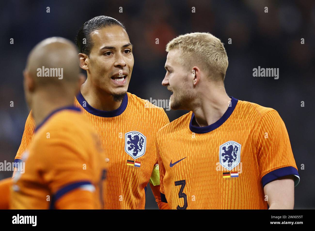 FRANKFURT - (l-r) Virgil van Dijk of Holland, Matthijs de Ligt of Holland during the friendly ...