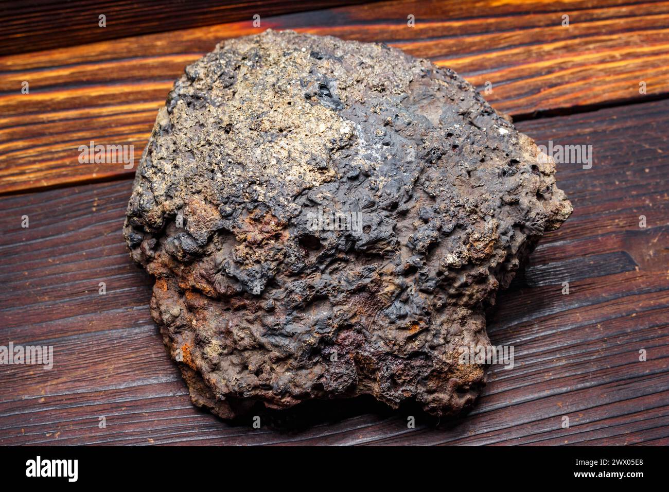 A sample of bloom sponge iron from an ancient archaeological site, an ...