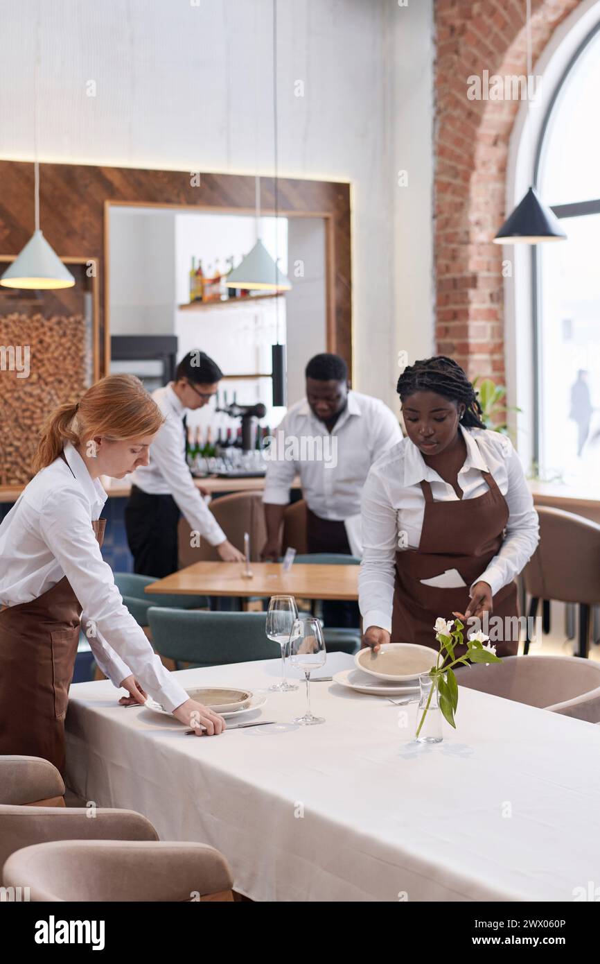 Vertical shot restaurant table hi-res stock photography and images - Alamy
